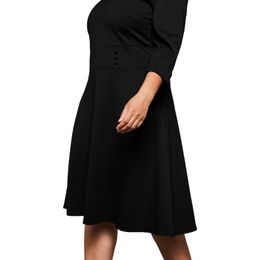 sheego by Joe Browns Damen Cocktailkleid mit Taillenband, schwarz, Gr&ouml;&szlig;e 44