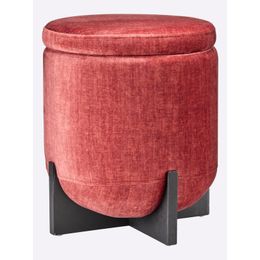 HEINE HOME Witt Hocker, bordeaux, Gr&ouml;&szlig;e H/B/T ca. 48/39/39 cm