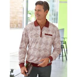 Marco Donati Herren Langarm-Poloshirt, terra-bedruckt, Gr&ouml;&szlig;e 52/54
