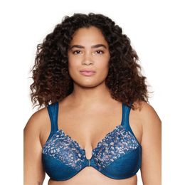 Glamorise Damen Vorderverschluss-BH mit B&uuml;gel, jeansblau, Gr&ouml;&szlig;e 110C