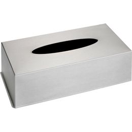 Kosmetikbox Wenko, silber (satiniert), B:25cm H:8cm T:12cm, Edelstahl, Aufbewahrungsboxen, f&uuml;r Kosmetikt&uuml;cher, Edelstahl