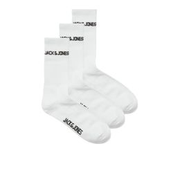 Jack & Jones Freizeitsocken JACK & JONES "JACMELVIN &ndash; Tennissocken mit Stretch, ideal kombinierbar", Herren, Gr. 1, wei&szlig; (wei&szlig; pack:wei&szlig;, wei&szlig;), Baumwollmischung, unifarben, Socken, unifarben, casual
