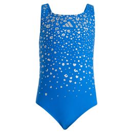 adidas Sportswear Sportbadeanzug 'Glitter V-back Swimsuit' M&auml;dchen Gr&ouml;&szlig;e 152 blau / silber