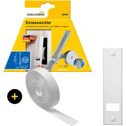 Einlass-Gurtwickler Schellenberg "Unterputz, inkl. Abdeckplatte wei&szlig; und Rollladengurt in grau oder wei&szlig;", wei&szlig;, 1 Stk., Gurtwickler, 18,5 cm Lochabstand f&uuml;r das Rollladensystem Maxi