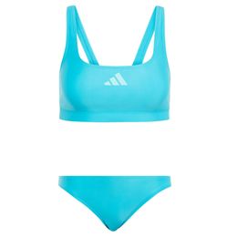 adidas Performance Sportbikini '3-Stripes V-Back' Damen Gr&ouml;&szlig;e XS aqua / wei&szlig;