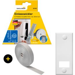 Einlass-Gurtwickler Schellenberg "Unterputz, inkl. Abdeckplatte wei&szlig; und Rollladengurt in grau oder wei&szlig;", grau, 1 Stk., Gurtwickler, 10,5 cm Lochabstand f&uuml;r das Rollladensystem Maxi