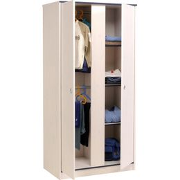 Kleiderschrank Parisot "Smoozy", wei&szlig;, B:92cm H:182cm T:51cm, Schr&auml;nke, Kleiderschrank