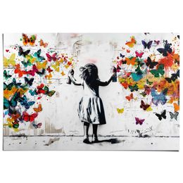 Poster Reinders "Wolke von Schmetterlingen", bunt (farbe bild(er): mehrfarbig), B:91,5cm H:61cm T:0,1cm, Bilder, Poster, Kinderzimmer - Mehrfarbig - 150 gr. Papier - Street Art - 91,5x61 cm
