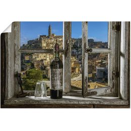 Wandbild Artland "Blick aus dem Fenster Matera, Italien", grau (farbe bild(er): grau), B:60cm H:40cm, Bilder, als Alubild, Leinwandbild, Poster in verschied. Gr&ouml;&szlig;en