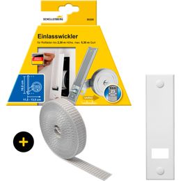 Einlass-Gurtwickler Schellenberg "Unterputz, inkl. Abdeckplatte wei&szlig; und Rollladengurt in grau oder wei&szlig;", grau, 1 Stk., Gurtwickler, 16 cm Lochabstand f&uuml;r das Rollladensystem Maxi