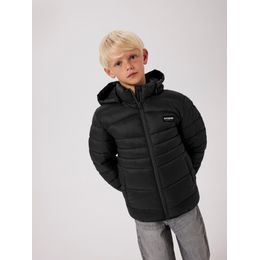 Steppjacke name it "NKMMARBLE JACKET PB", Jungen, Gr. 146, schwarz, Web, Obermaterial: 100% Nylon, unifarben, regular fit normal, Jacken Steppjacke