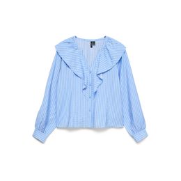 V&eacute;ro Moda Vero Moda Bluse 'VMKAJA' Damen Gr&ouml;&szlig;e XS hellblau / wei&szlig;