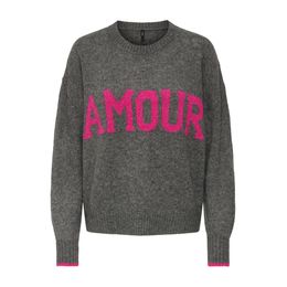 Only Pullover 'ONLNEW AMOUR' Damen Gr&ouml;&szlig;e S graumeliert / fuchsia