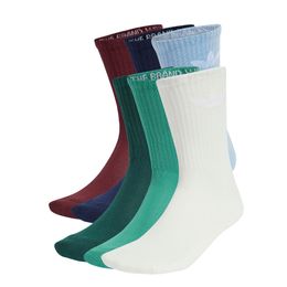 adidas originals Socken 'Trefoil' 6er Pack Damen Gr&ouml;&szlig;e 46/48 hellblau / dunkelblau / gr&uuml;n / smaragd / bordeaux / wei&szlig;