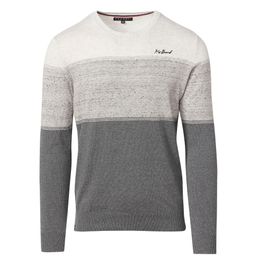 Koroshi Pullover Herren Gr&ouml;&szlig;e L beige / dunkelgrau / wei&szlig;meliert