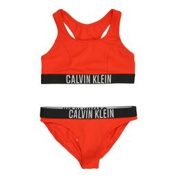 Calvin Klein Swimwear Bikini M&auml;dchen Gr&ouml;&szlig;e 140/152 orangerot / schwarz / wei&szlig;