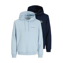 Jack & Jones Jack & Jones Sweatshirt 'JJBRANDON' Herren Gr&ouml;&szlig;e XXL hellblau / dunkelblau / wei&szlig;