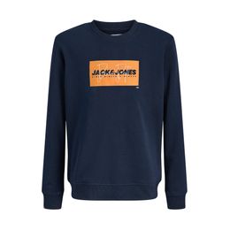 Jack & Jones Jack & Jones Junior Sweatshirt 'JJCole' Jungen Gr&ouml;&szlig;e 110 navy / orange
