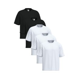 Selected T-Shirt 'SLHCORMAC' Herren Gr&ouml;&szlig;e L schwarz / wei&szlig;