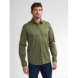 Langarmshirt PETROL INDUSTRIES, Herren, Gr. L, gr&uuml;n (dusty army), Jersey, Obermaterial: 65% Baumwolle, 32% Polyester, 3% Elasthan, unifarben, slim fit taillenbedeckt, ohne Ausschnitt, Manschette, Shirts Langarmshirt, mit Button-Down Kragen