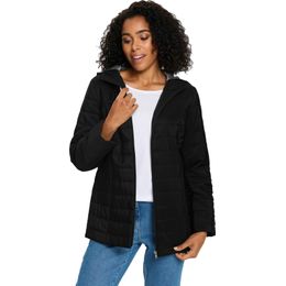 Damen Steppjacke mit bedrucktem Futter schwarz, Gr&ouml;&szlig;e 38