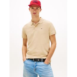 Poloshirt Tommy Jeans "TJM SLIM PLACKET POLO EXT", Herren, Gr. L, gentle gold, Piqu&eacute;, Obermaterial: 100% Baumwolle, slim fit, Shirts