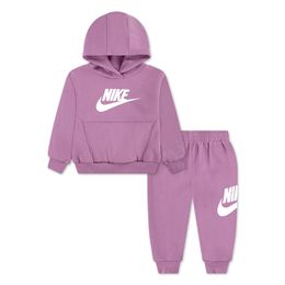 Jogginganzug Nike Sportswear "NKN CLUB SWEAT SET", M&auml;dchen, Gr. 86 (18), light magenta, Sweatware, Obermaterial: 60% Baumwolle, 40% Polyester, Sportanz&uuml;ge Jogginganzug, mit Kapuze, mit elastischem Bund und gerippten B&uuml;ndchen