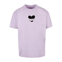 Merchcode T-Shirt 'Hugs & Love - Heart Hug' Herren Gr&ouml;&szlig;e XL helllila / schwarz