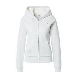 Hollister Sweatjacke Damen Gr&ouml;&szlig;e XS hellgrau / burgunder