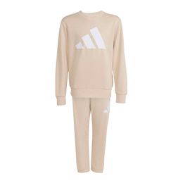 adidas Sportswear Trainingsanzug Jungen Gr&ouml;&szlig;e 140 beige / wei&szlig;