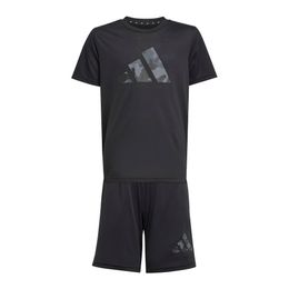 adidas Sportswear Trainingsanzug Jungen Gr&ouml;&szlig;e 152 basaltgrau / dunkelgrau / schwarz