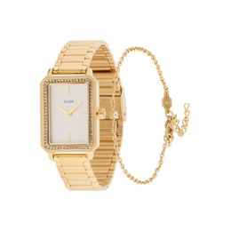 Cluse Set: Uhr und Armband 'Fluette' Damen Gr&ouml;&szlig;e One Size gold / transparent / wei&szlig;