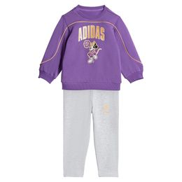 adidas Sportswear Trainingsanzug 'Disney Minnie Maus' M&auml;dchen Gr&ouml;&szlig;e 74 dunkelgelb / graumeliert / lila / wei&szlig;