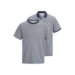 Jack & Jones Premium T-Shirt 'JPRBLUALVES' Herren Gr&ouml;&szlig;e M navy / wei&szlig;