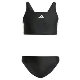 adidas Performance Sportbikini '3-Stripes V-Back Bikini' M&auml;dchen Gr&ouml;&szlig;e 104 schwarz / wei&szlig;