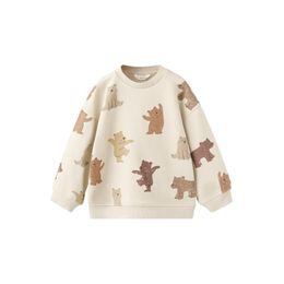 Mango Kids Sweatshirt 'EBEAR' Jungen Gr&ouml;&szlig;e 116 beige / kastanienbraun / cognac / cappuccino