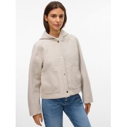 V&eacute;ro Moda VERO MODA Damen Kurzjacke "VMFORTUNEROME SHORT JACKET GA BOO"oatmeal detail:melange, Gr. L, meliert, Web, Obermaterial: 100% Polyester, Jacken
