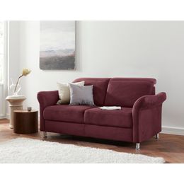 Sit & More 2,5-Sitzer SIT & MORE, B:179cm H:83cm T:96cm, rot, Sofas, "Darwin", inklusive Federkern, wahlweise mit Kopfteilverstellung