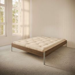 Bettgestell Karup Design, B:146cm H:34cm L:206cmcarob braun, sage gr&uuml;n, Betten, "CORE BED Bodenbett, Holzrahmen, Futonbett, Jugendbett, Holzbett",