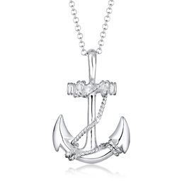 Kuzzoi Herren Kette mit Anh&auml;nger "Maritim Anker Anh&auml;nger 925 Sterling Silber", 55, ohne Stein, Silber 925 (Sterlingsilber), L: 55, silber, Silber 925