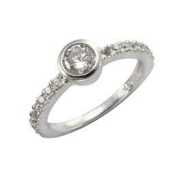 Vivance Damen Fingerring "Silber 925 rhodiniert 17x Zirkonia", 052 (16,6), Silber 925 (Sterlingsilber)wei&szlig;, Silber 925 (Sterlingsilber), Fingerringe