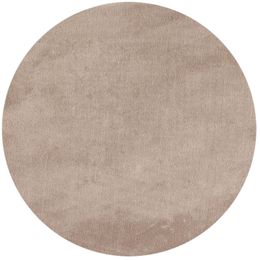 Teppich, H:7mm &Oslash;:200cm, beige, Ayyildiz Teppiche, Polyester, Wohnzimmer, Teppiche, "SKY 5400", Besonders weich / Softfllor / waschbar