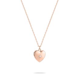 Tamaris Damen Kette mit Anh&auml;nger "Schmuck Geschenk Edelstahl Halskette Herz Medaillon zum &ouml;ffnen", Edelstahl, L: 50ros&eacute;goldfarben, Edelstahl,