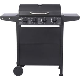 Gasgrill El Fuego, B:114cm H:101,5cm T:51cm, schwarz, Garten, Grills, "San Jose 4 Brenner", mit gusseisernem Grillrost