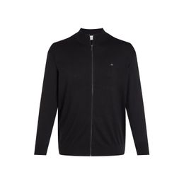 Herren Sweatshirt "BT_COTTON SILK BLEND ZIP JACKET", schwarz, Gr. XXL, CALVIN KLEIN BIG & TALL, unifarben, Sweatware, Obermaterial: 90% Baumwolle,