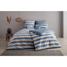 Kissenh&uuml;lle OTTO HOME, B:50cm L:50cm, blau, Renforc&eacute; (Bio-Baumwolle), Obermaterial: 100% Baumwolle, Kissenbez&uuml;ge, "Big Stripe", Streifen-Design in