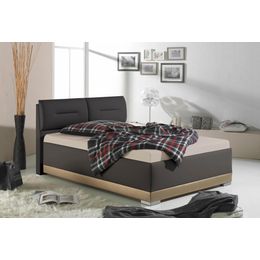 Polsterbett Maintal, B:152cm L:212cm, braun, Ausf. 2-5 Matratzenbezug aus 100% Polyester, Betten, mit verstellbaren Kopfteil-Elementen