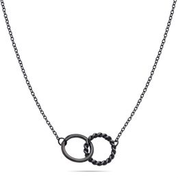 Tamaris Damen Edelstahlkette "Schmuck Geschenk Halskette Ringe", Edelstahl, L: 45 B: 1,53mmschwarz, Edelstahl, B:1,53mm, Halsketten