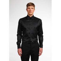 Eterna Herren Langarmhemd "SLIM FIT", schwarz, Gr. 43, Twill, 100% Baumwolle, Hemden, NON IRON (b&uuml;gelfrei)