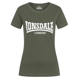 Lonsdale T-Shirt 'Cartmel' Damen Gr&ouml;&szlig;e M oliv / wei&szlig;
